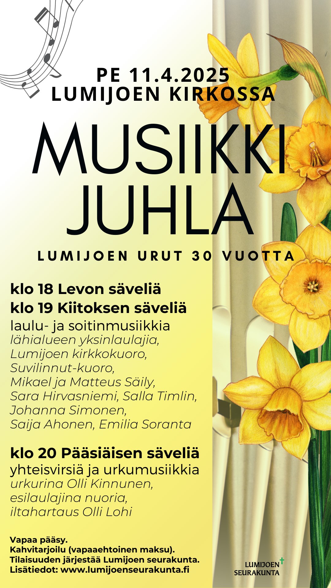 Musiikkijuhla Lumijoen urut 30 vuotta - Lumijoki