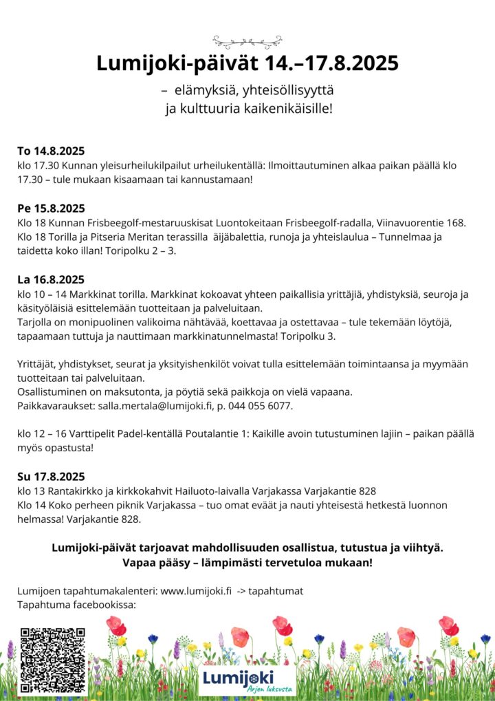 Lumijoki-päivät 14.-17.8.2025 - Lumijoki